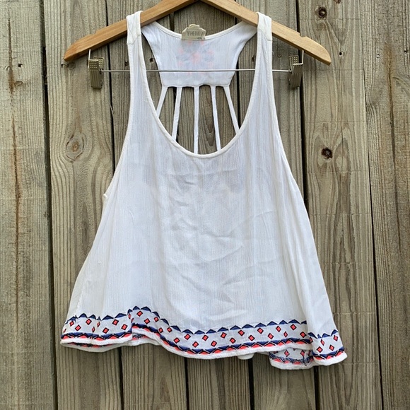 La Hearts | Tops | Euc La Hearts Boho White Tank Top | Poshmark